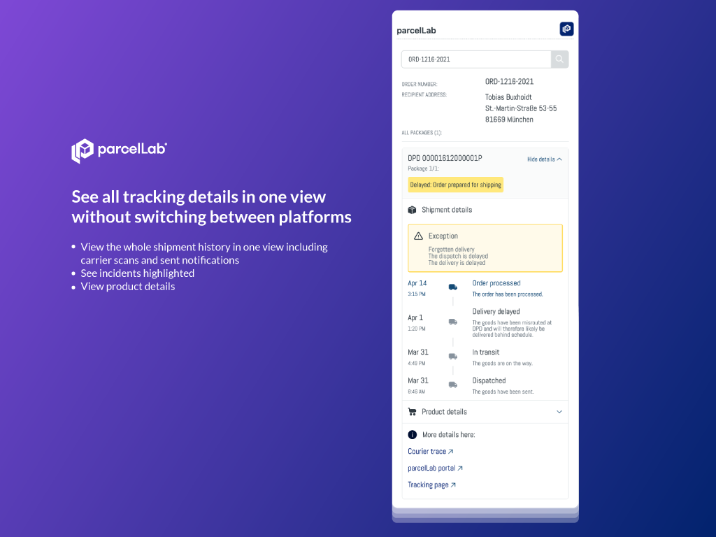 parcelLab App Integration with Zendesk Support